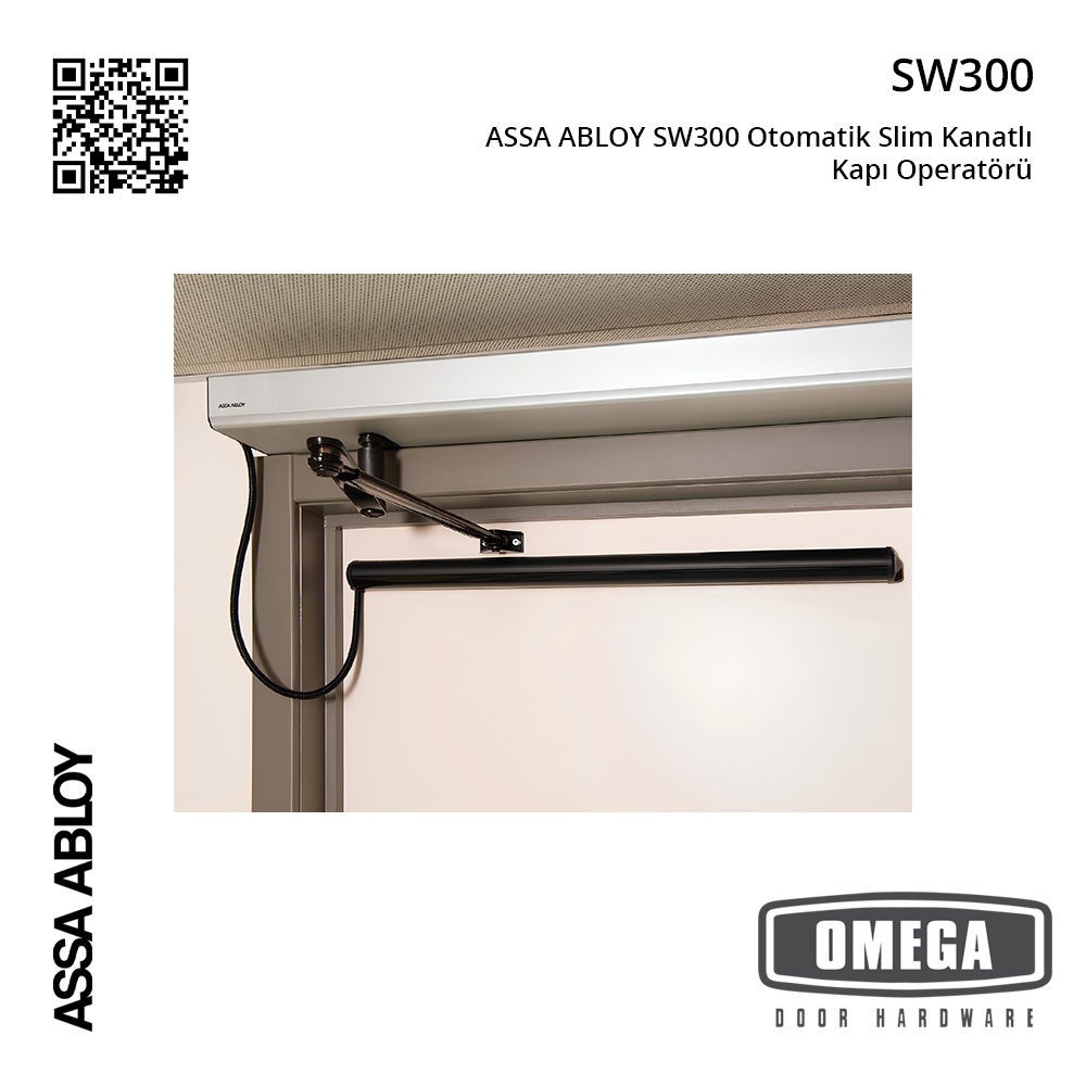 ASSA ABLOY SW300 Otomatik Slim Kanatlı Kapı Operatörü - Omega Door Hardware