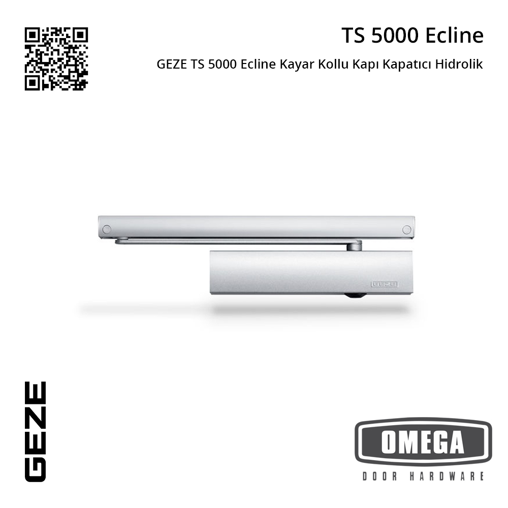 GEZE TS 5000 Ecline Kayar Kollu Kapı Kapatıcı Hidrolik - Omega Door Hardware