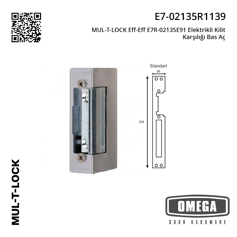 MUL-T-LOCK Eff-Eff E7R-02135E91 Elektrikli Kilit Karşılığı Bas Aç ...