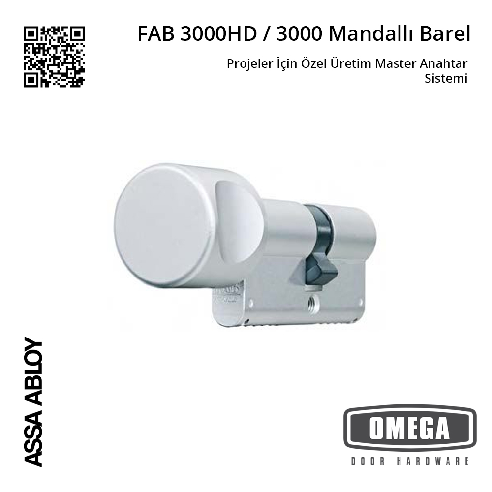 ASSA ABLOY FAB 3000HD / 3000 Mandallı Barel - Omega Door Hardware