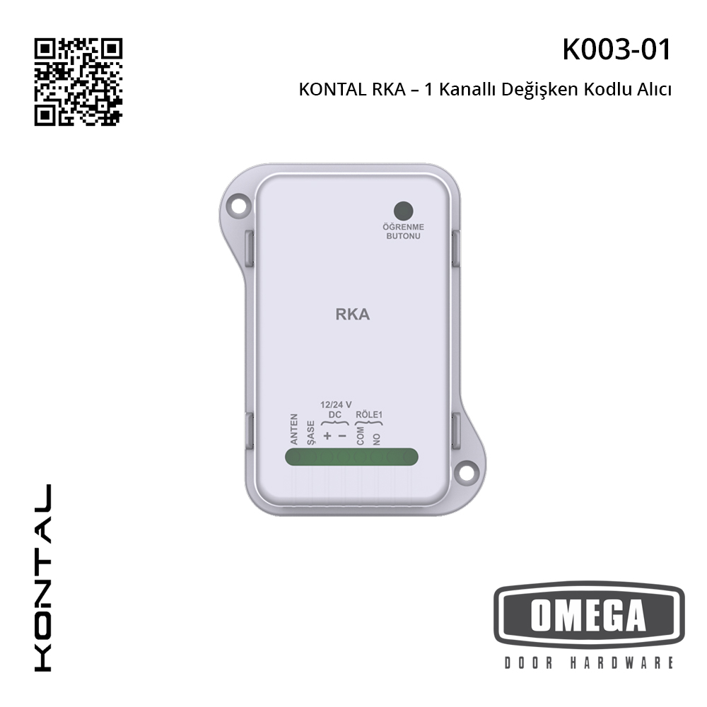 KONTAL RKA – 1 Kanallı Değişken Kodlu Alıcı - Omega Door Hardware